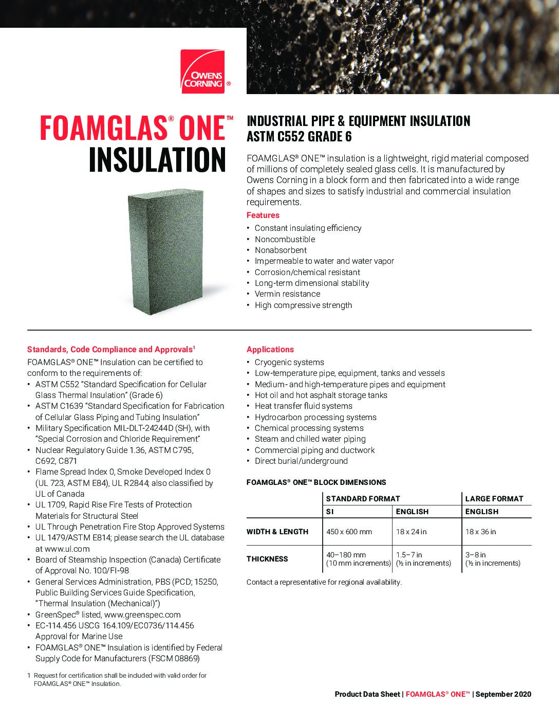 PDS-FOAMGLAS ONE-US-en | Epic Maintenance Limited